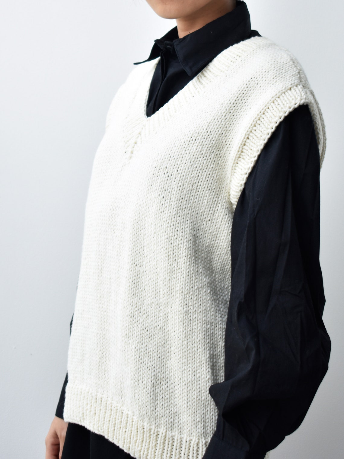 Oversized Knitting Vest Pattern Easy Knitting Vest Pattern - Etsy