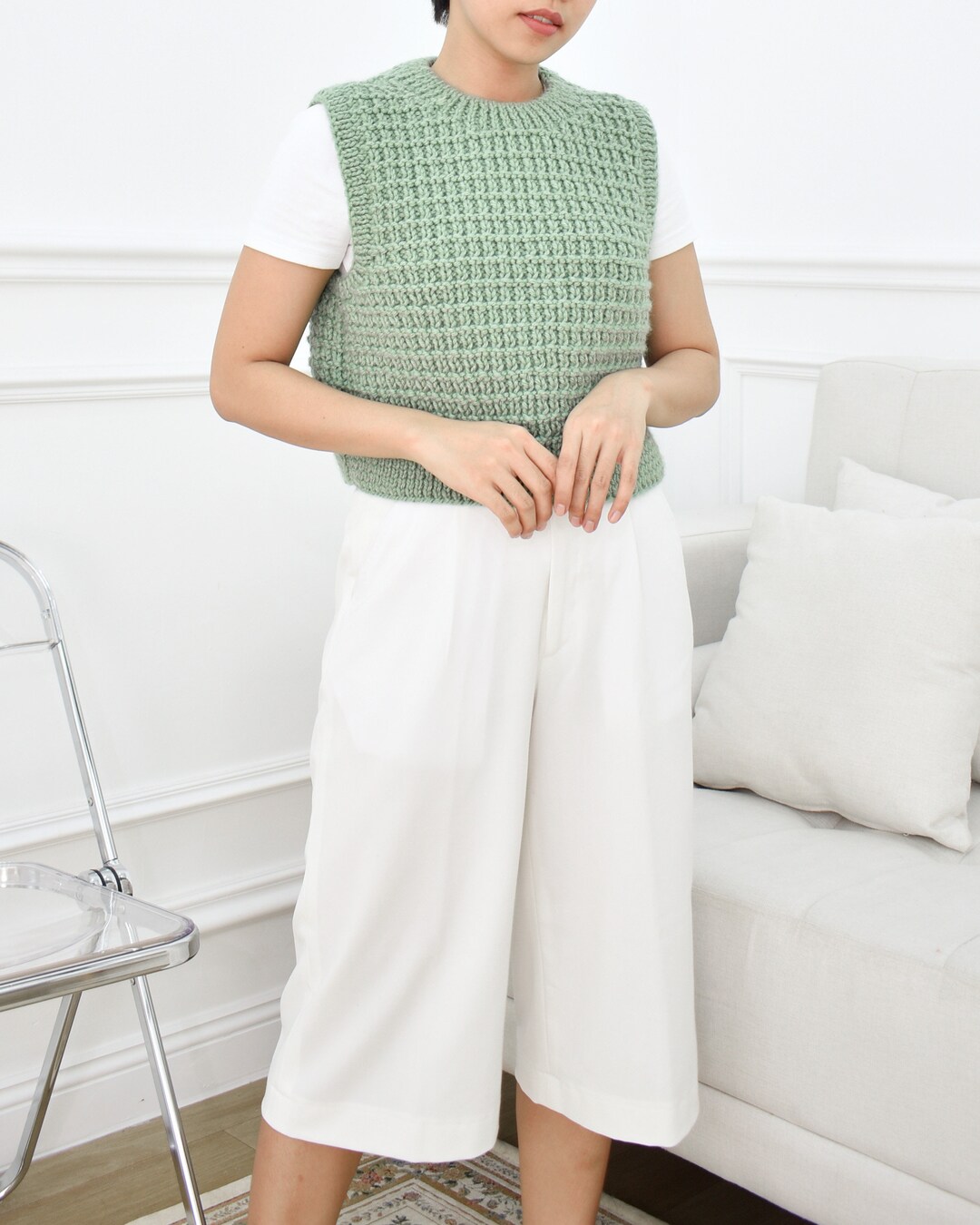 Easy Knit Vest Pattern: Beginner Sweater Top (PDF Pattern) - Etsy