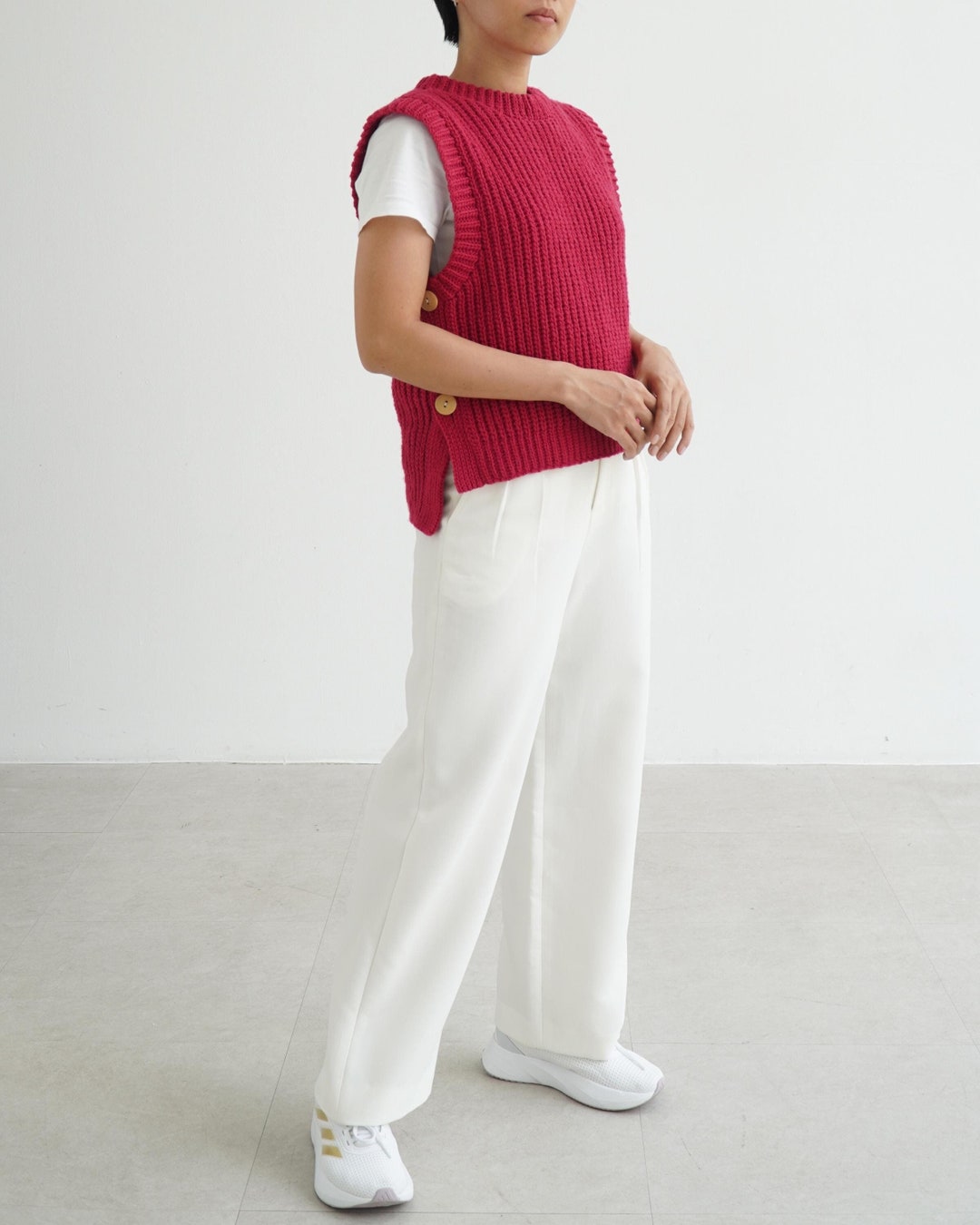 Crochet Ribbed Side Button Vest Pattern: Easy Modern Vest (english) - Etsy