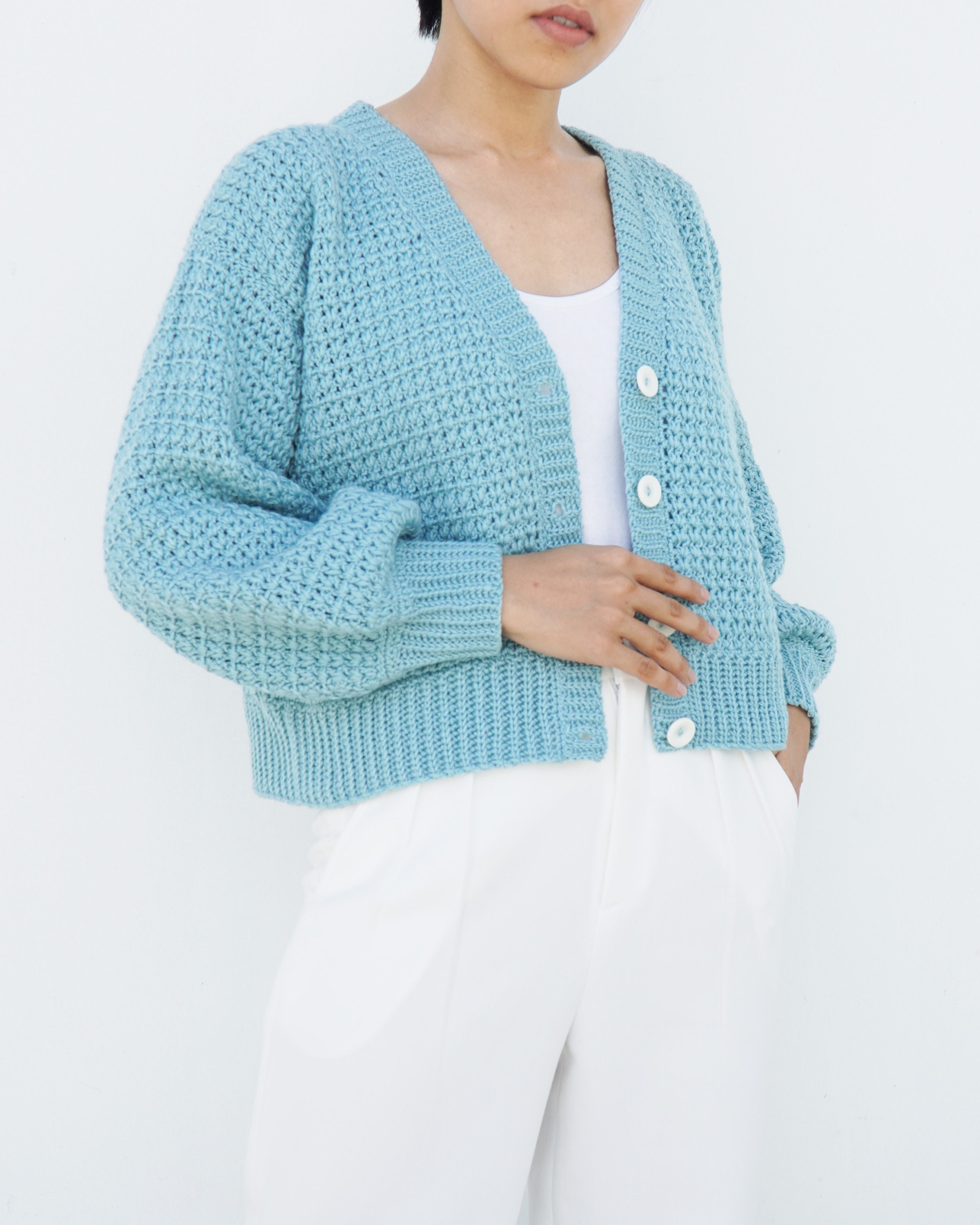 Easy Crochet Cardigan Pattern Modern Cardigan Pattern V-neck - Etsy