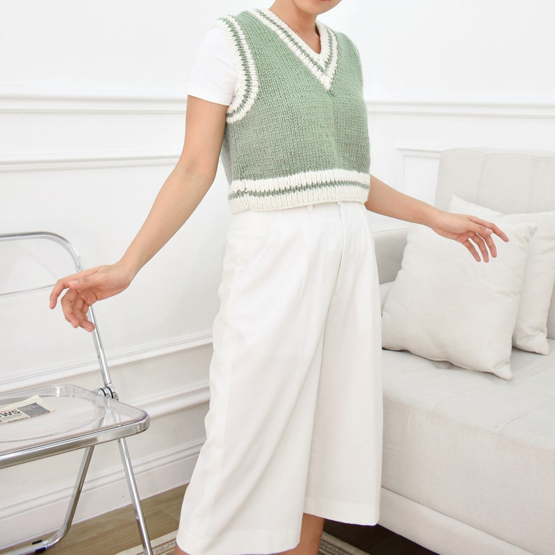 Chunky Knitting Vest Pattern Easy Knitting Vest Sweater Easy | Etsy