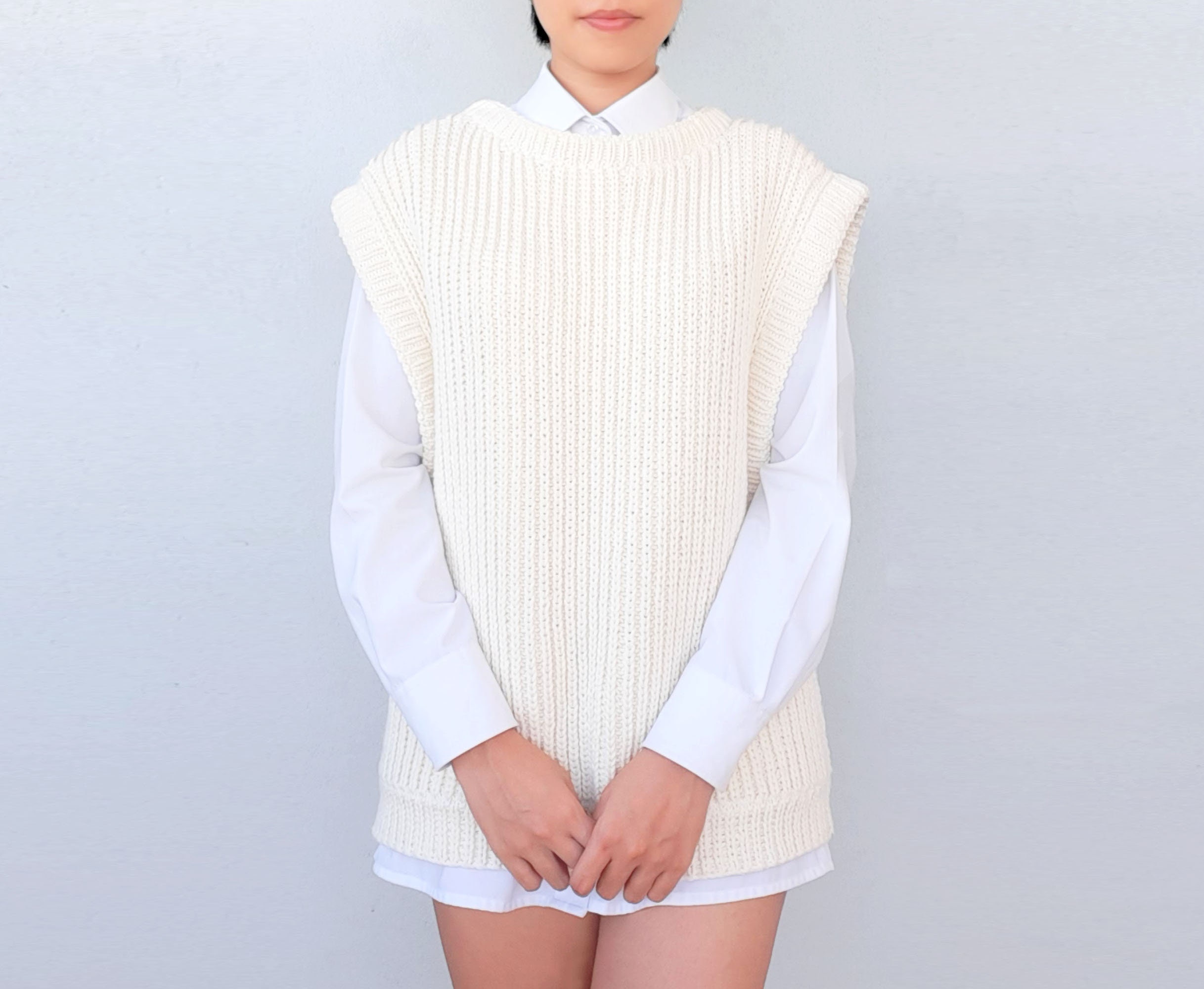 Oversized Knit Vest Pattern: Beginner Shaker Rib (PDF Pattern) - Etsy