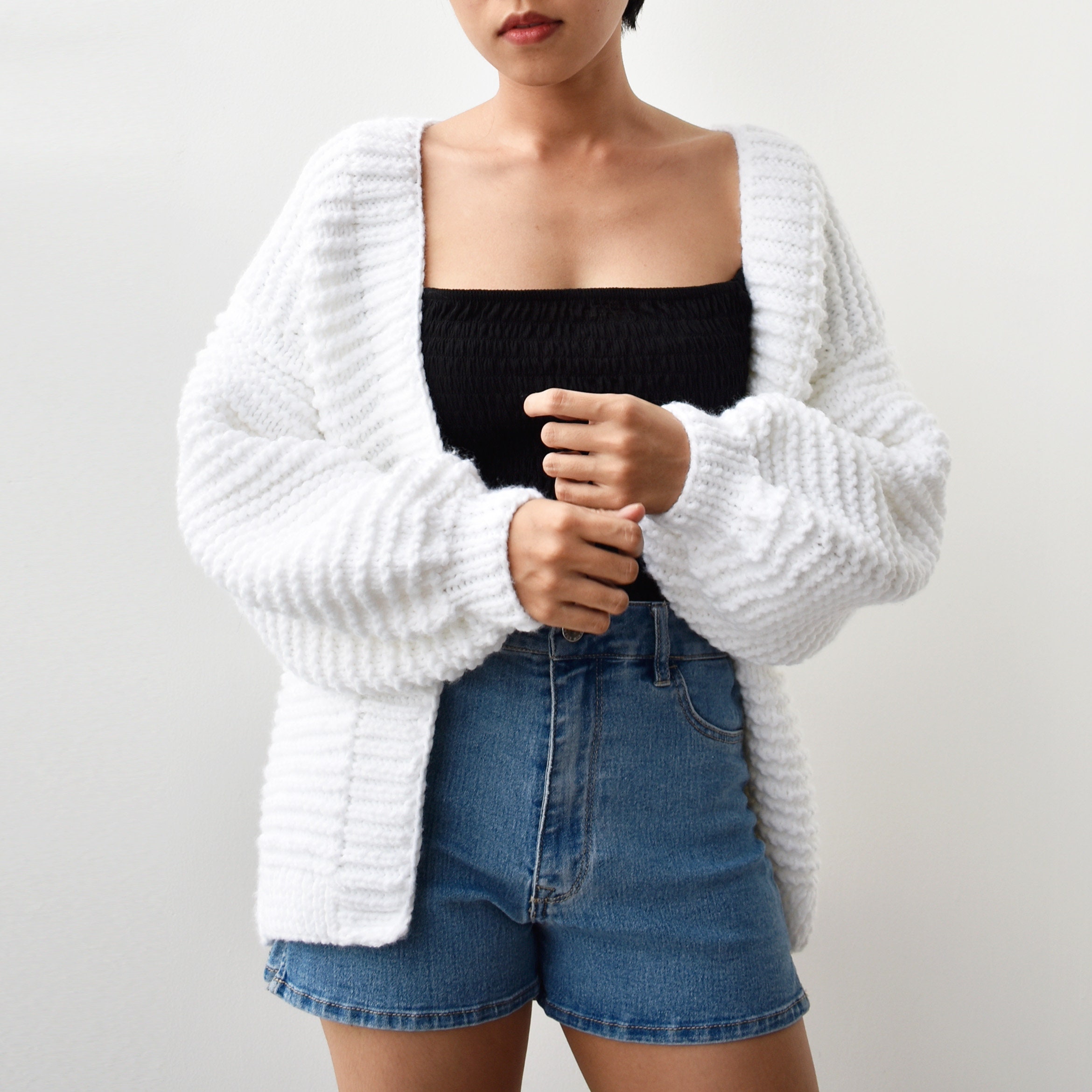 Chunky Knit Cardigan Pattern: Easy Beginner Sweater (PDF Pattern) - Etsy