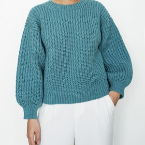 Crochet Ribbed Crewneck Sweater Pattern: Easy Pullover (PDF Pattern) - Etsy