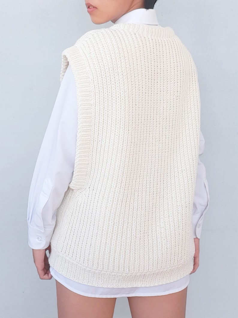 Oversized knitting sweater pattern Sweater vest pattern | Etsy