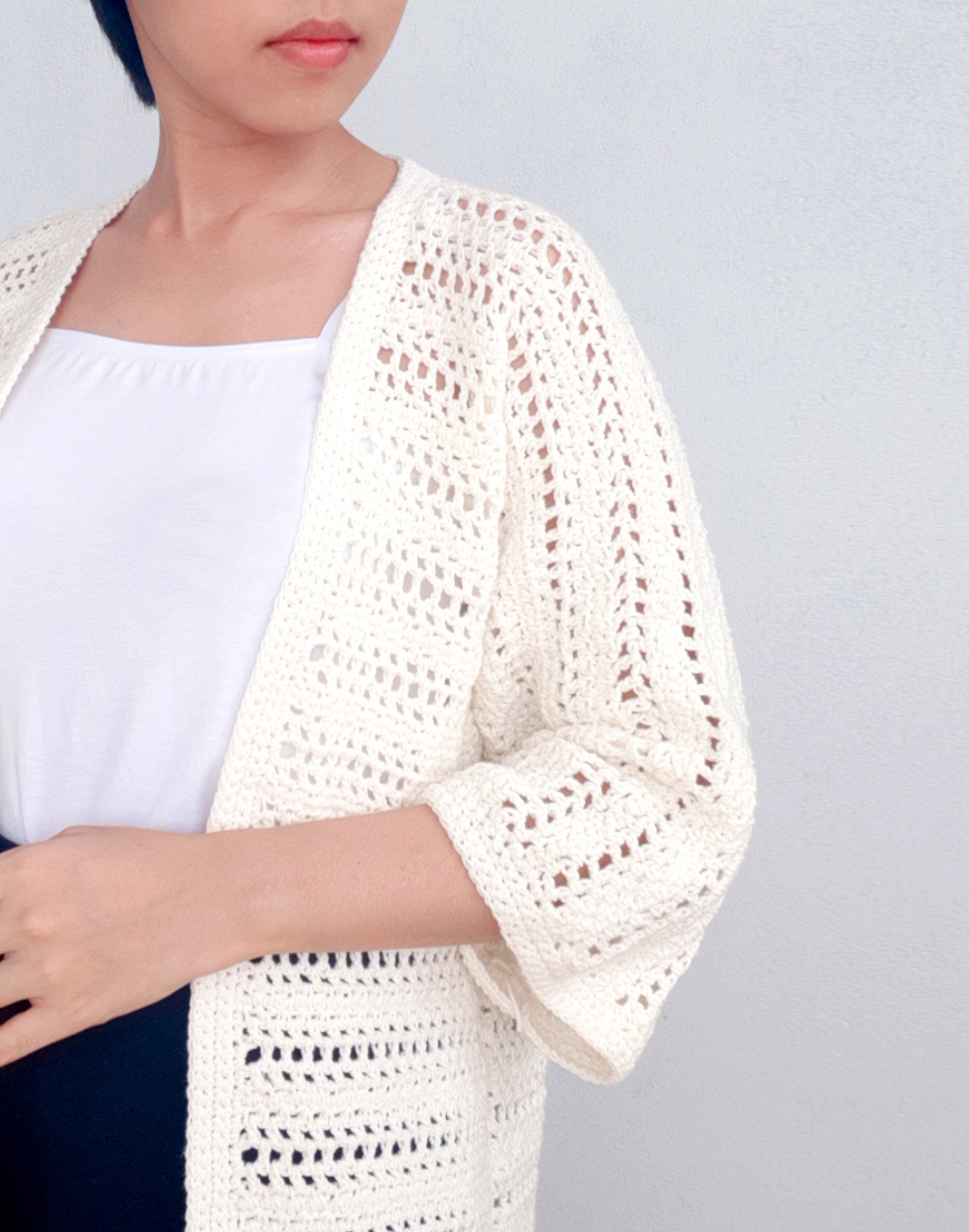 Easy Kimono Cardigan Crochet Pattern Crochet Cardigan Etsy
