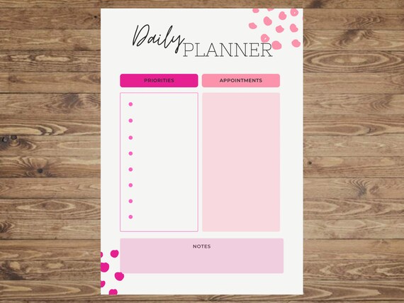Daily Planner Editable Canva Printable - Etsy