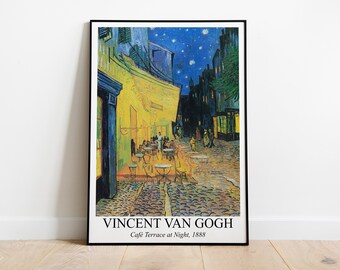 Printable Vincent Van Gogh's Café Terrace at Night 1888 Vintage Wall ...
