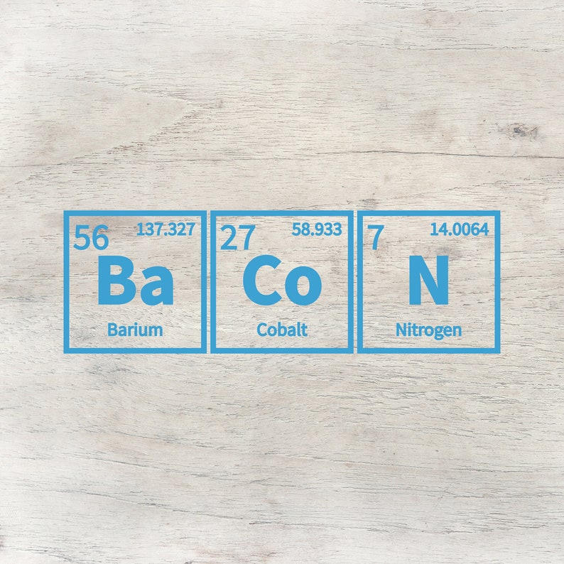 Bacon Periodic Table of Elements, Scientist Gift, Bacon Lover, Kitchen ...