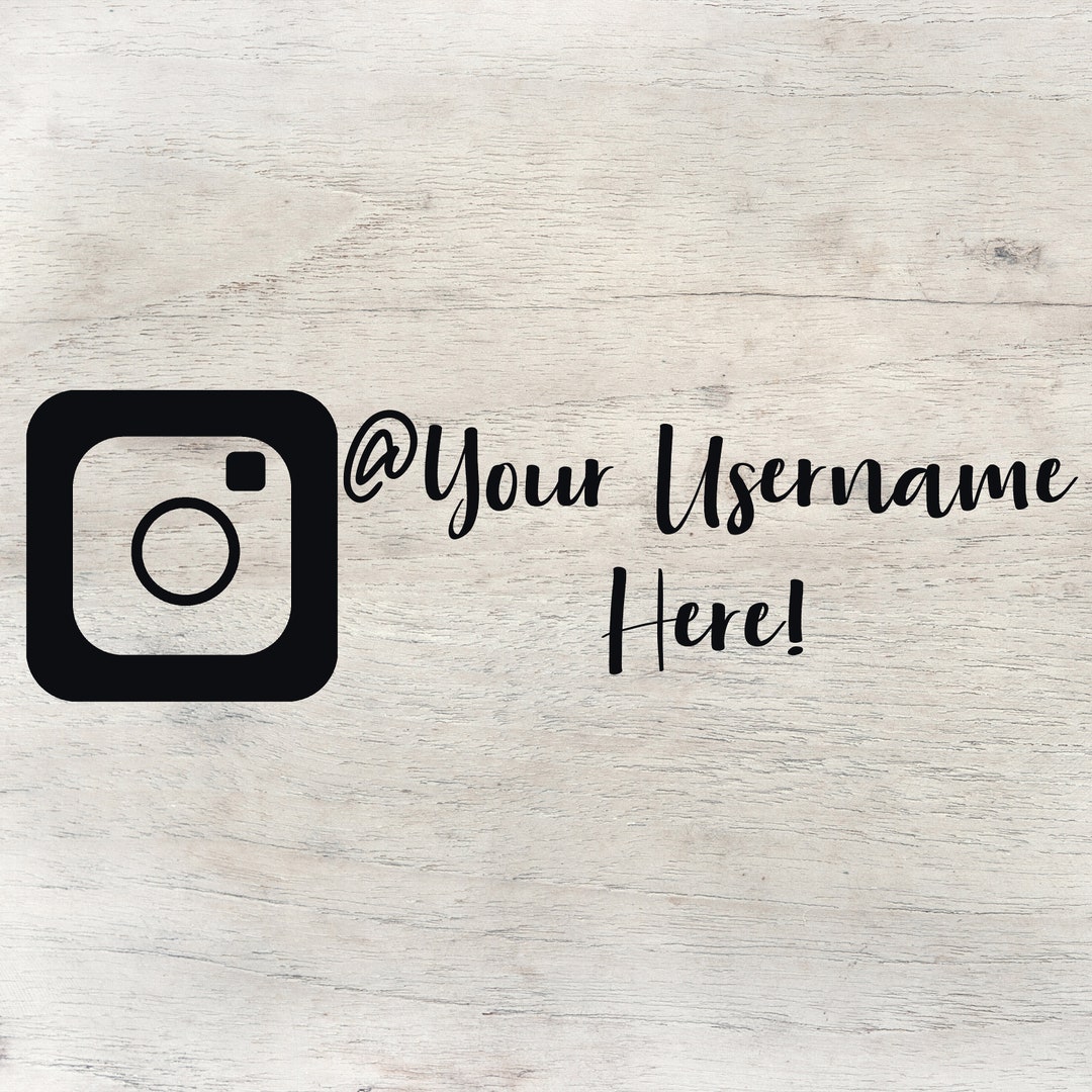 Instagram Logo With Your Username Custom Vinyl Decal Bumper - Etsy