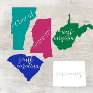United States, All 50 States, Vinyl Decal for Home State Sign, Gift for ...