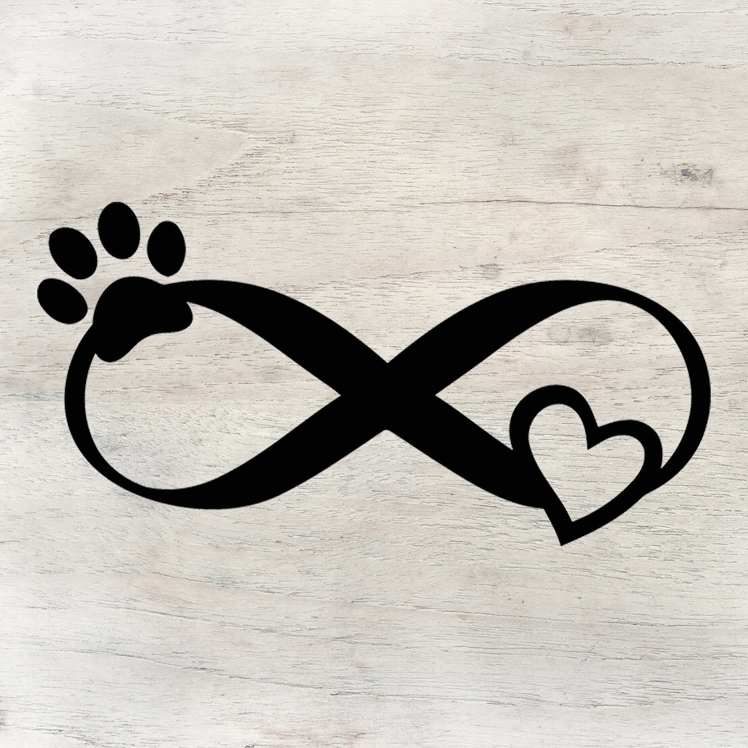 Dog Love Paw, Infinity Sign, Heart, Vinyl Decal, Tumbler Decals, Laptop ...