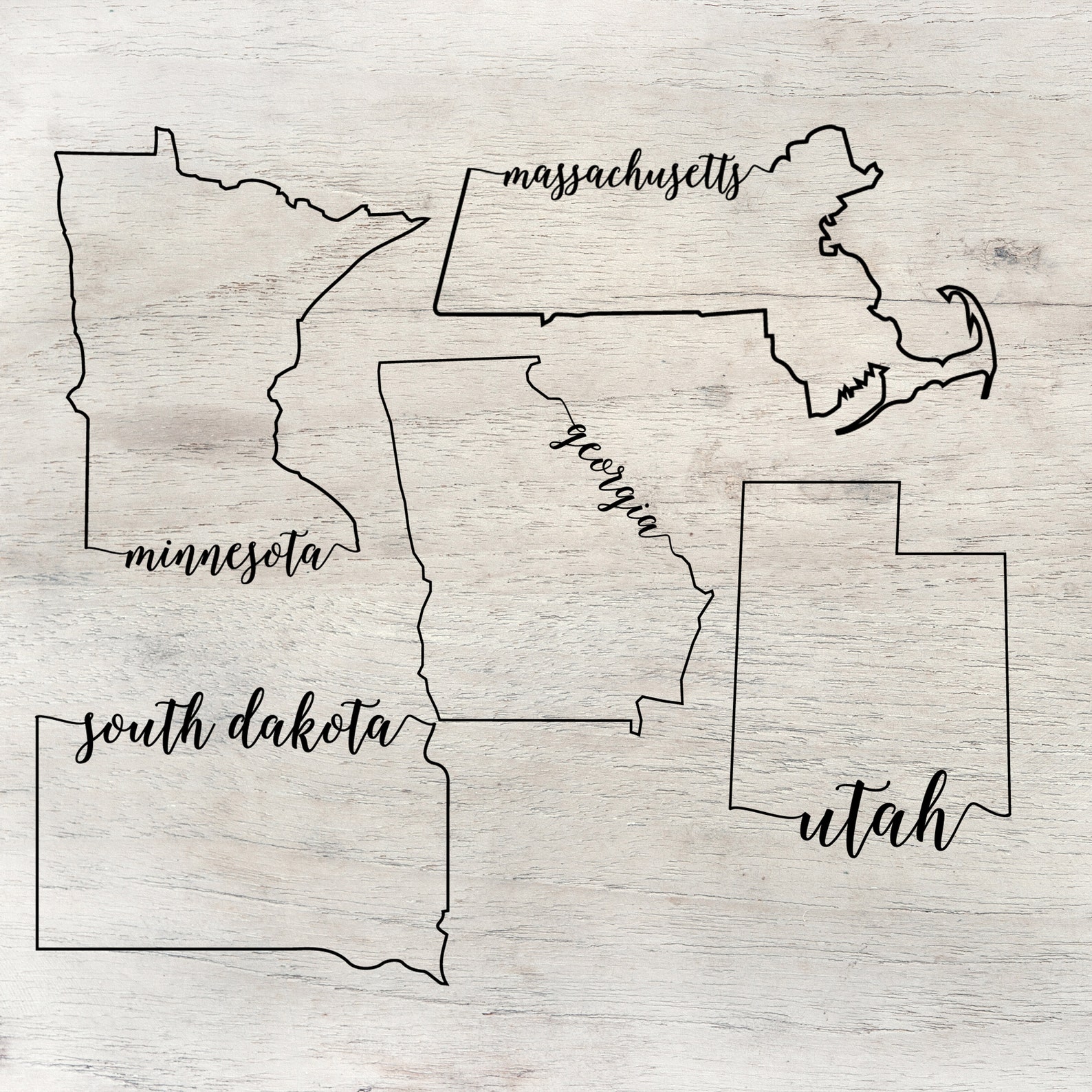 United States All 50 States Vinyl Decal for Home State Sign | Etsy