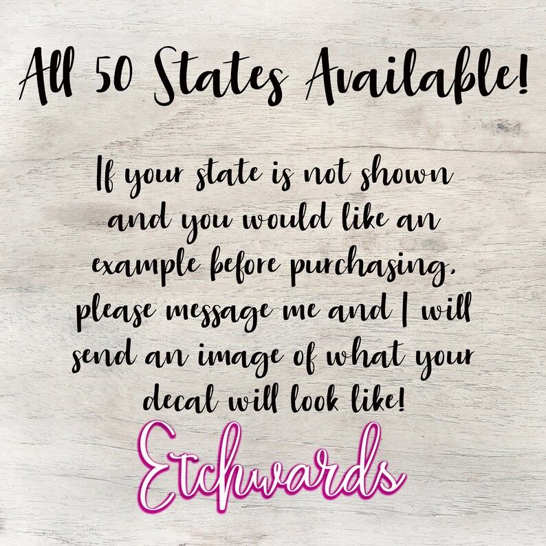 United States, All 50 States, Vinyl Decal for Home State Sign, Gift for ...