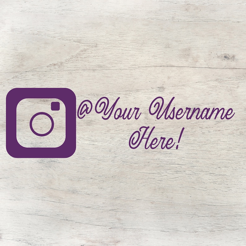 Instagram Logo With Your Username Custom Vinyl Decal Bumper - Etsy