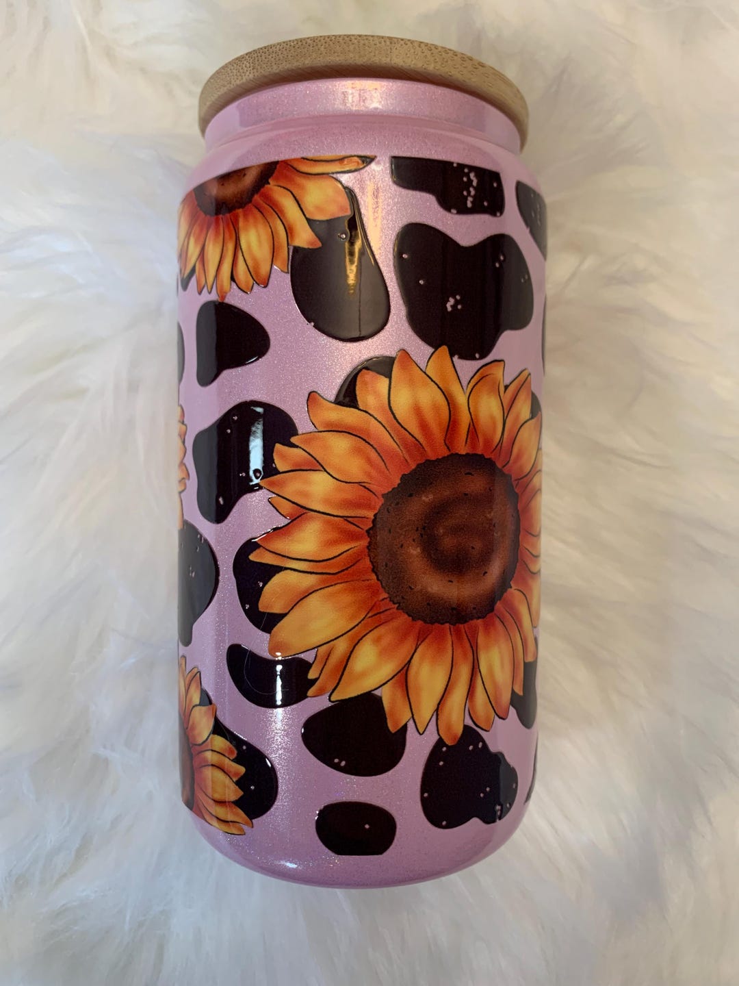 Sunflower Glass Tumbler, Shimmer Libbey Glass Beer Can - Etsy