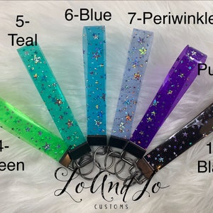 Holographic Jelly Keychain, Transparent Sparkly Key Fob, Clear Wristlet ...