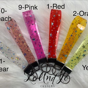 Holographic Jelly Keychain, Transparent Sparkly Key Fob, Clear Wristlet ...