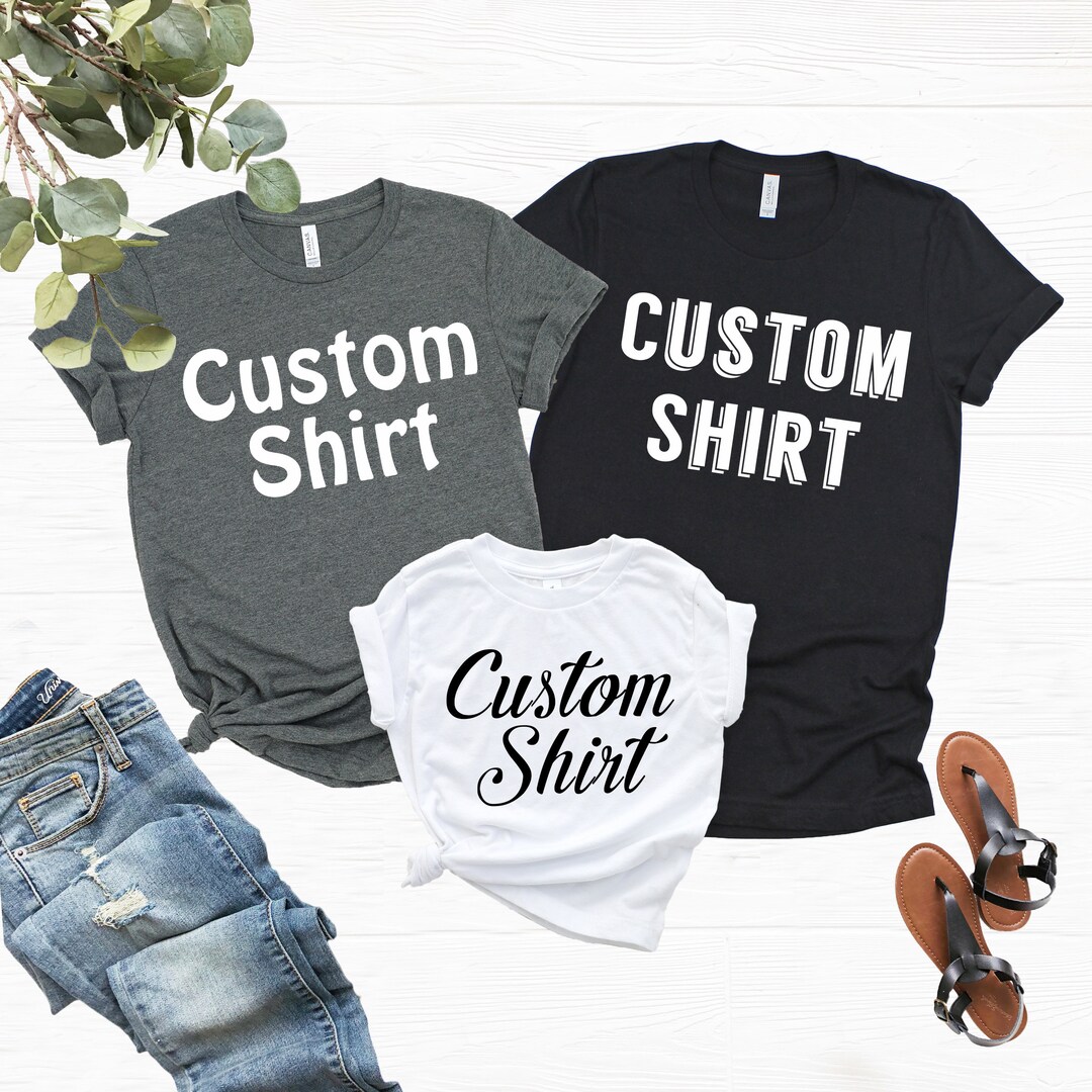 Custom Front T-shirts Custom Text Front T-shirt - Etsy