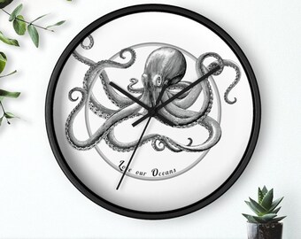 Octopus Wall Clock - Etsy