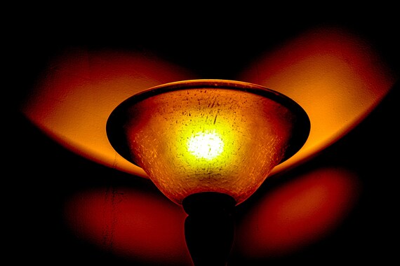 Lámpara abstracta orang/negro | Etsy