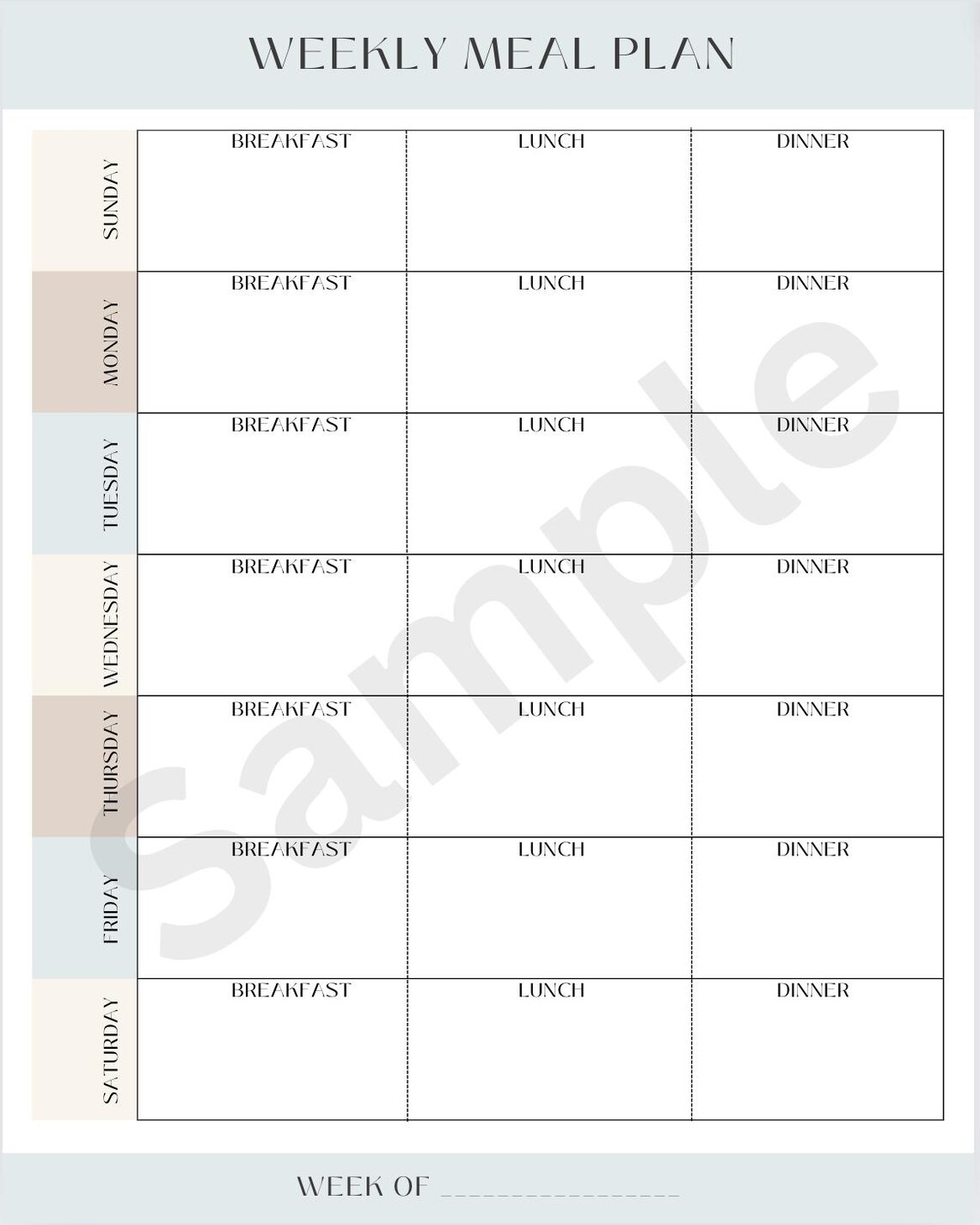 Printable Weekly Meal Planning Sheet and Grocery List || Family or ...