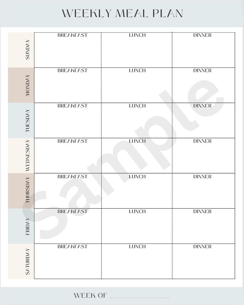 Printable Weekly Meal Planning Sheet and Grocery List || Family or ...
