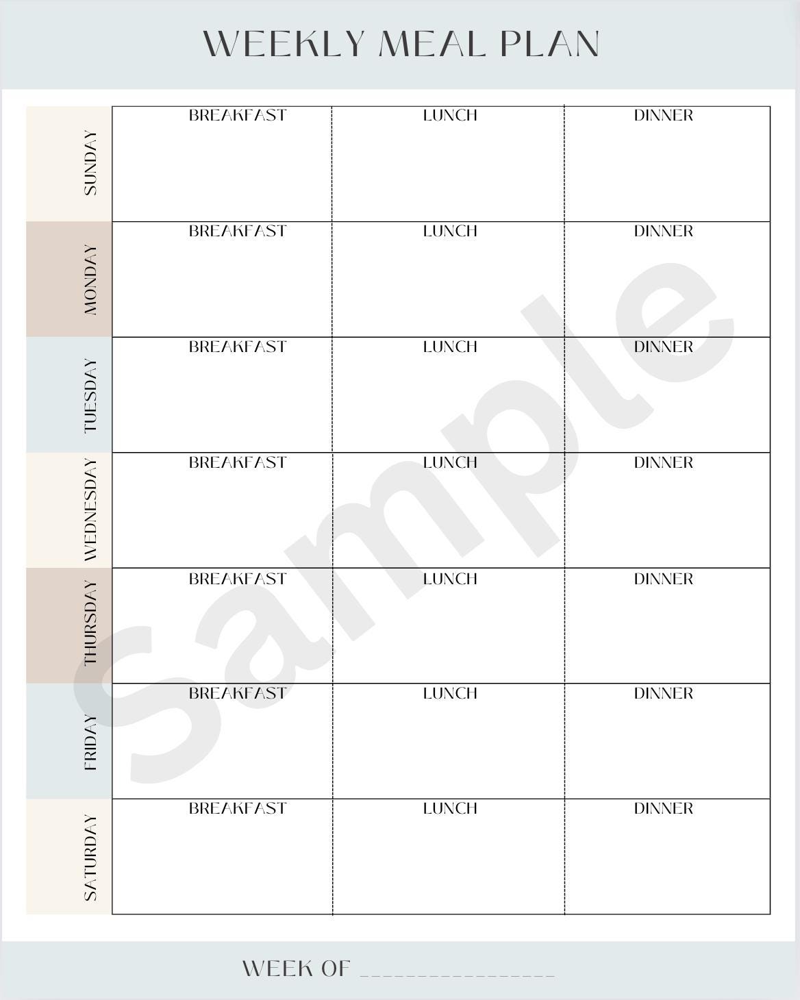 Printable Weekly Meal Planning Sheet and Grocery List || Family or ...
