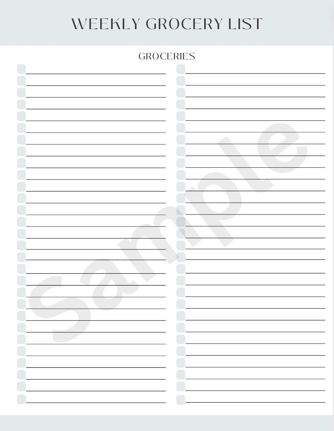 Printable Weekly Meal Planning Sheet and Grocery List || Family or ...
