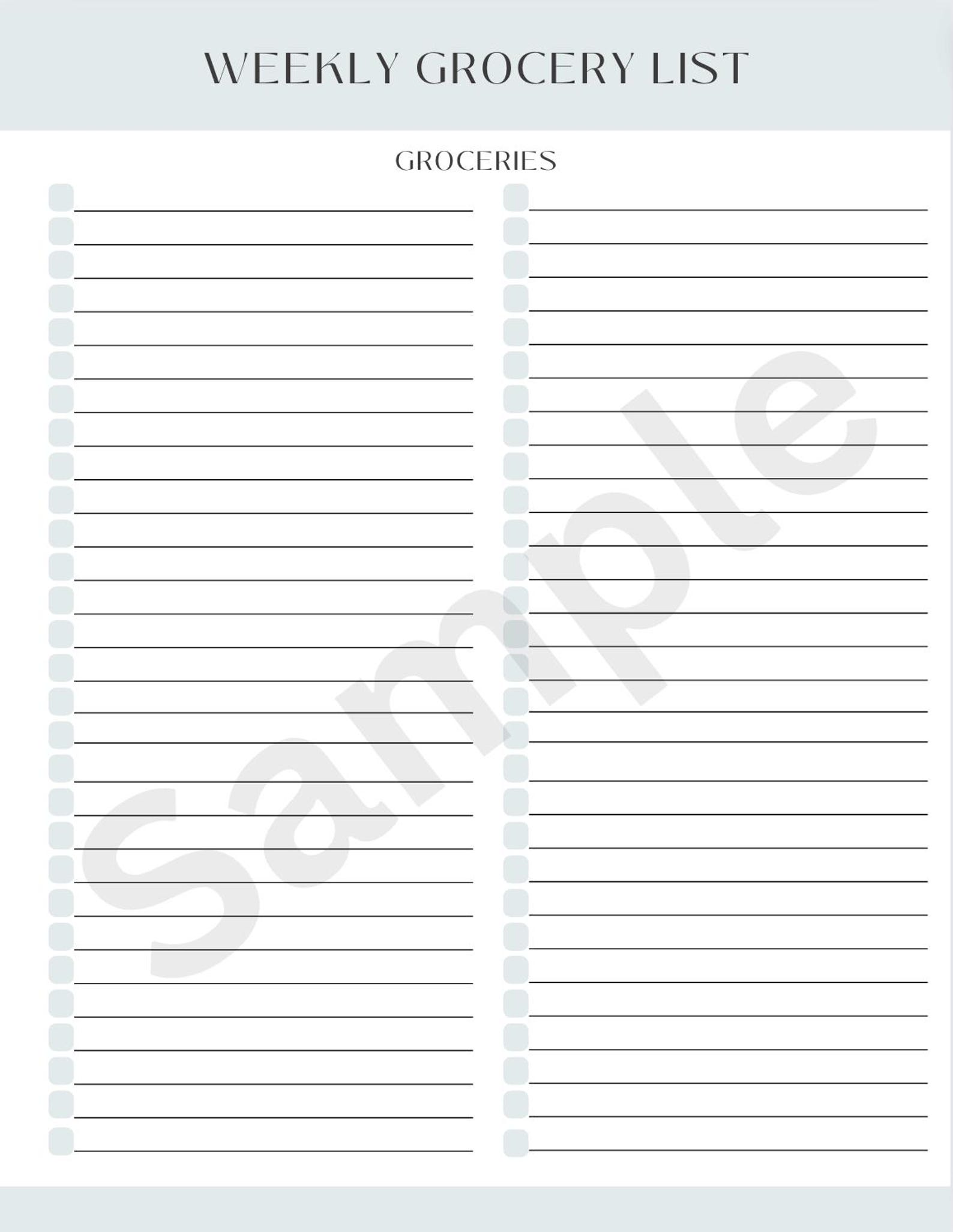 Printable Weekly Meal Planning Sheet and Grocery List || Family or ...