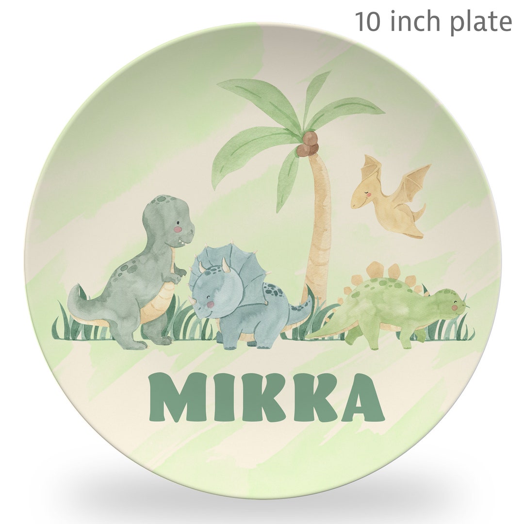 Dinosaur Mealtime Plate Plastic Plate Dinosaur Plate Dinosaur Gift ...