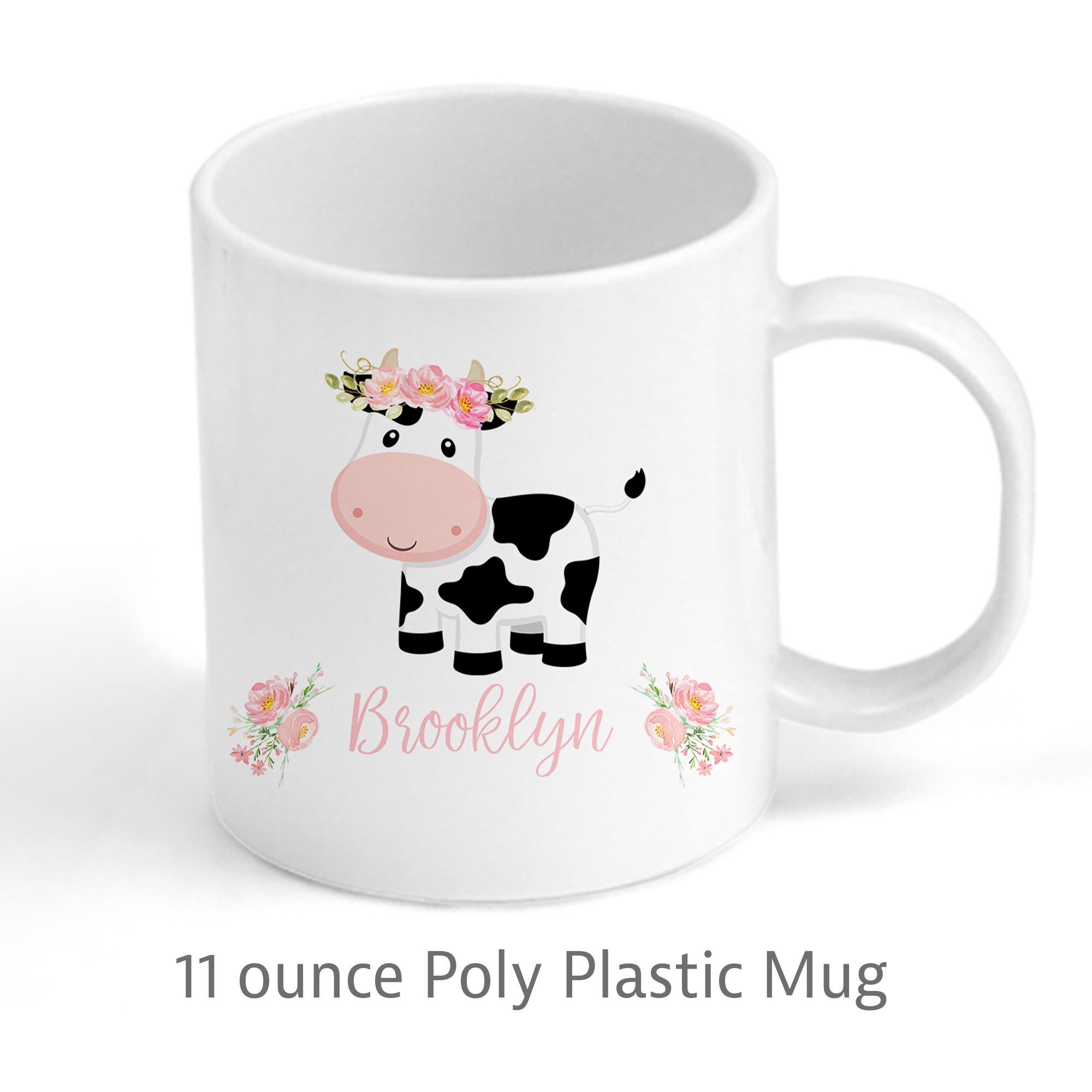 Cow Plate With Pink Flower Headband Keepsake or Daily Use - Etsy