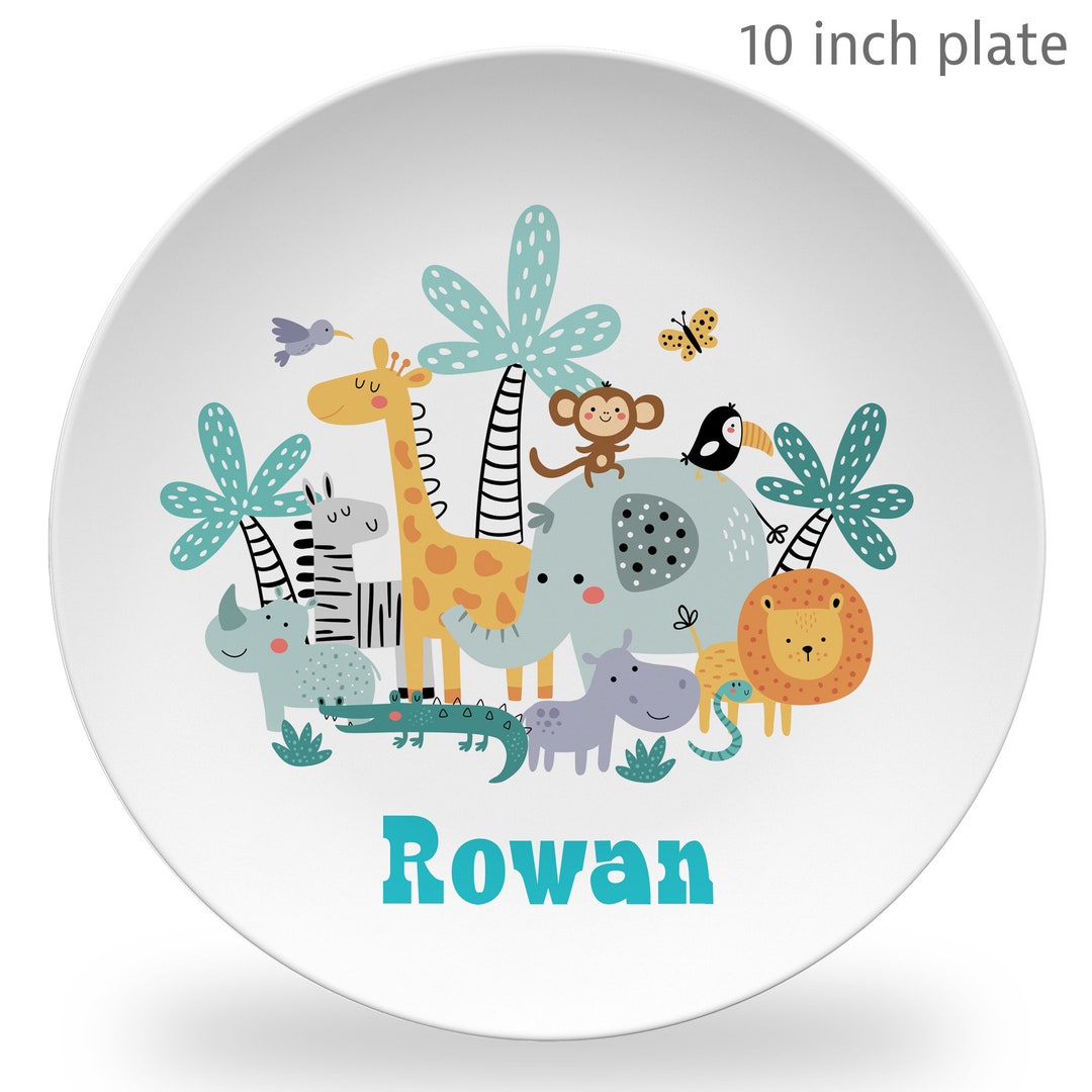 Safari Animals Plate Set Personalized With Child's Name, Forest ...