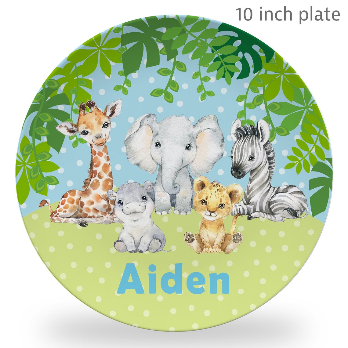 Safari Animals Plate Set Personalized With Child's Name - Etsy