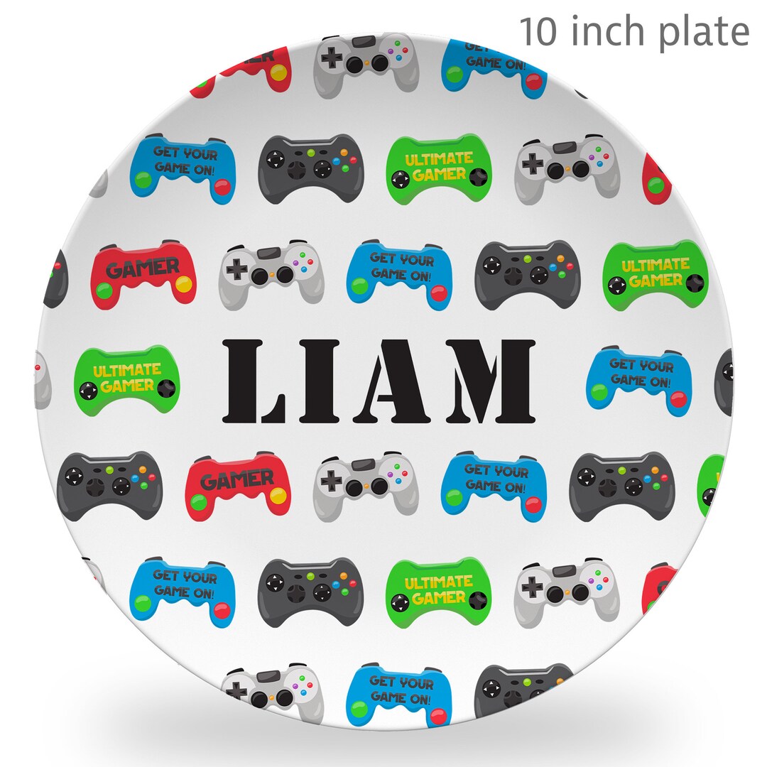 Video Game Plate Personalized Video Game Controller Plate With Name Boy ...