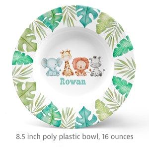 Safari Animals Plate Set, Personalized Name Plate, Keepsake or Daily ...