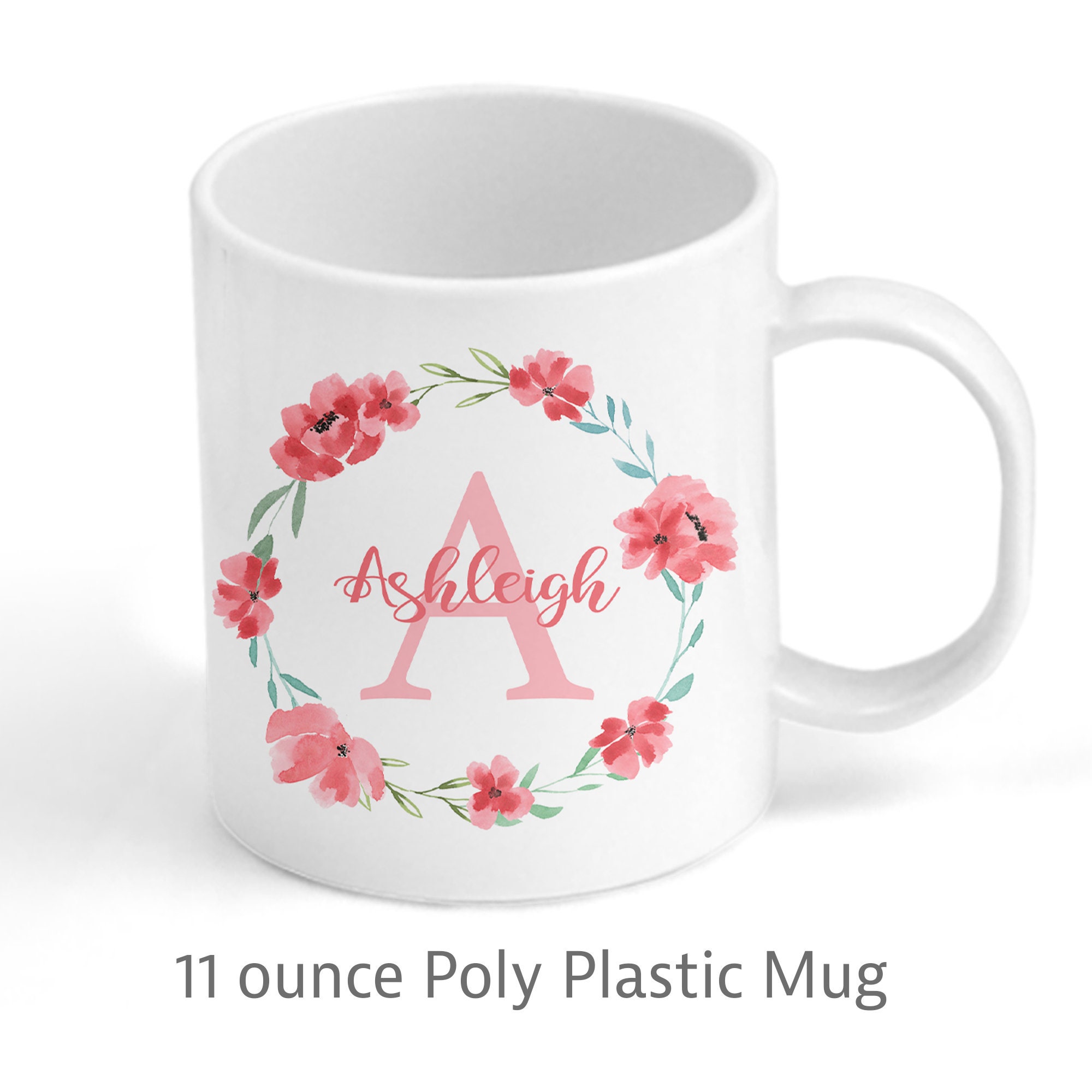 Personalized Pink Name and Initial Plate with flowers bowl | Etsy