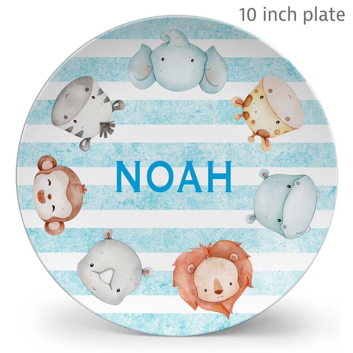 Safari Animals Plate Set Personalized Name Plate Keepsake or | Etsy