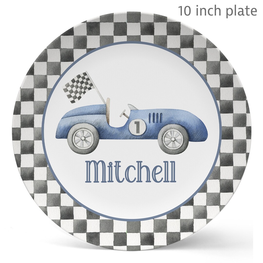 Race Car Plate Vintage Car Personalized Plate or Plate With Name Boy ...