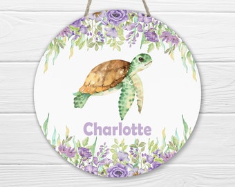 Name Sign, Sea Turtle Kids Room Sign, Ocean Nursery Decor, Personalized ...