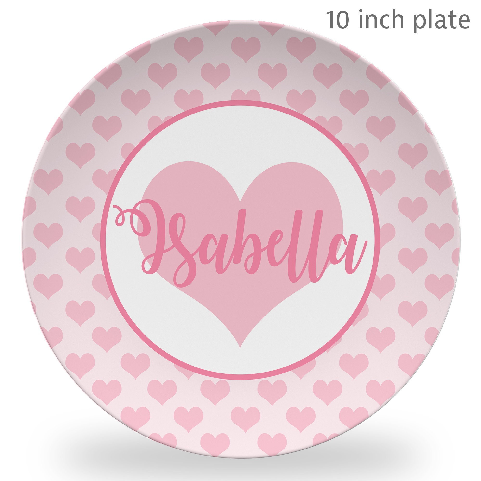 Heart Plate Set Personalized Name Plate Keepsake or Daily | Etsy