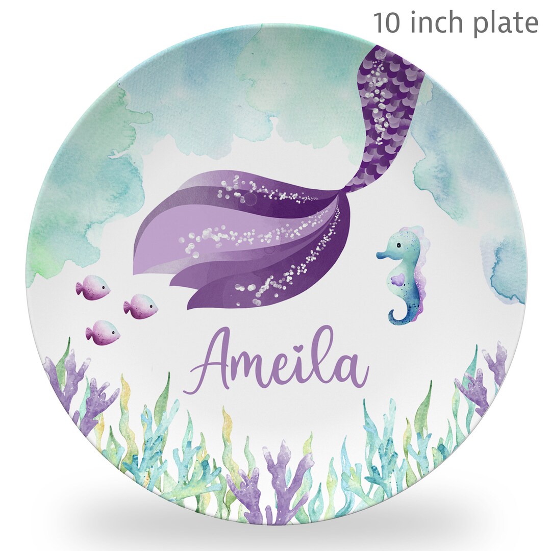 Mermaid Plate Personalized Mermaid Gift With Child's Name Plate Or - Etsy