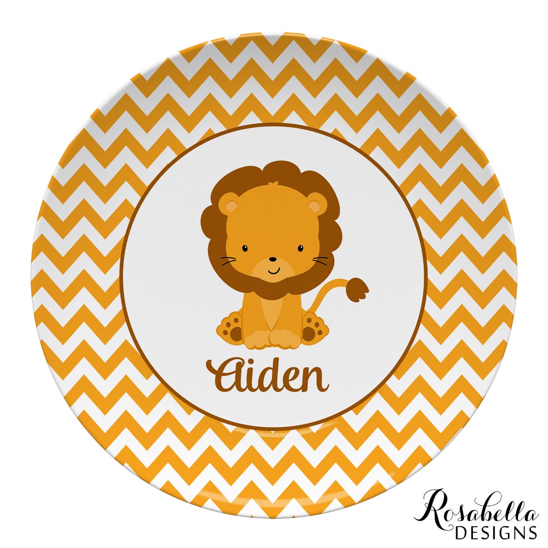 Lion Kids Plate, Choose Your Colors, Personalized With Child's Name ...