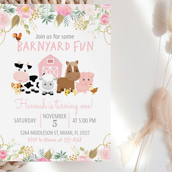 Farm First Birthday Invitation - Etsy