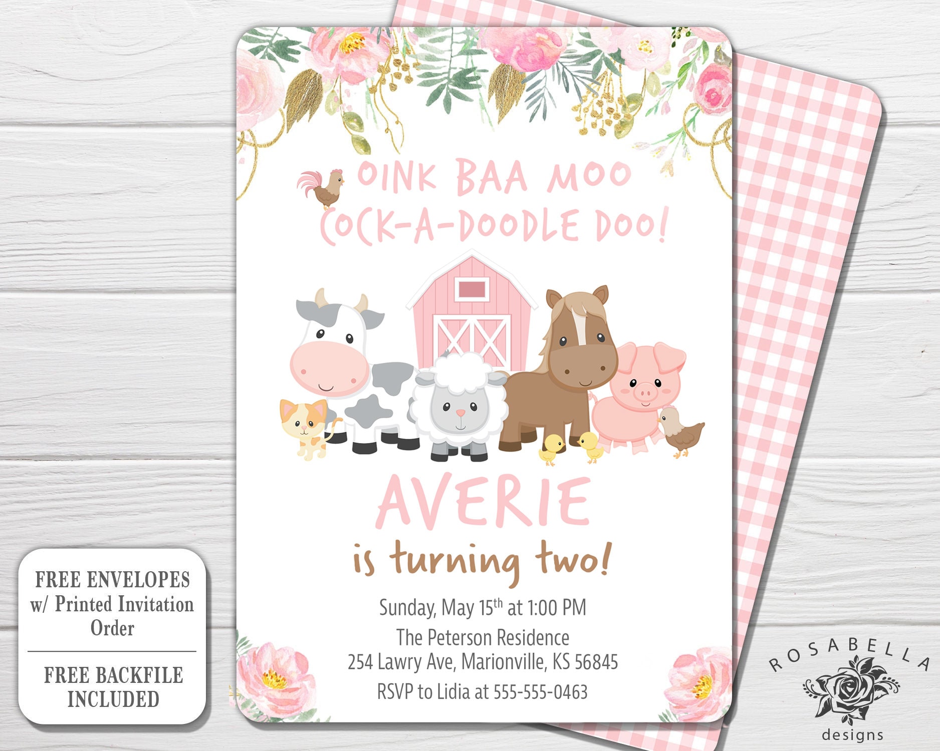 Oink Baa Moo Cock-a-doodle Doo, Turning Two Farm Animals Birthday ...