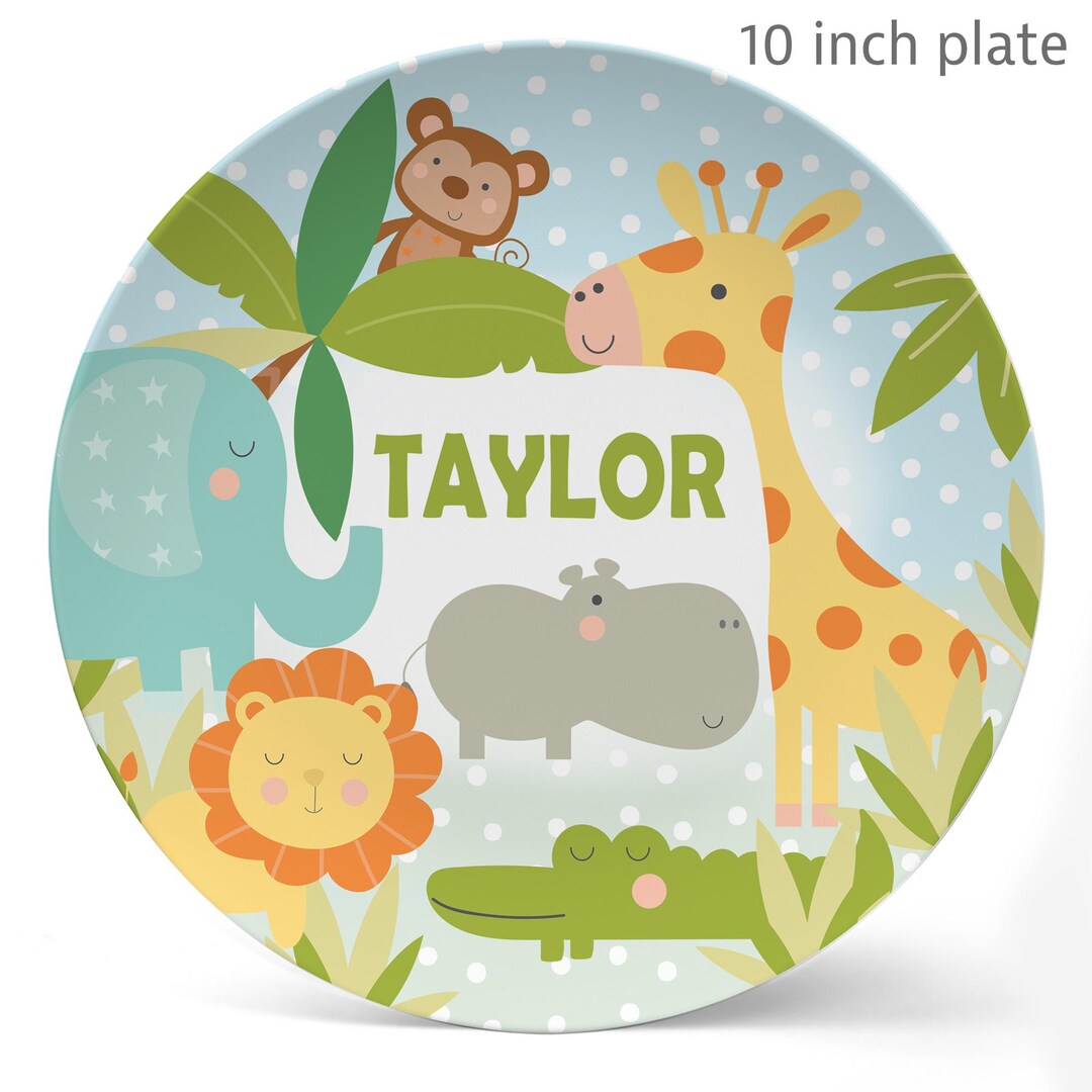 Safari Animals Plate Set Personalized With Child's Name High Quality ...