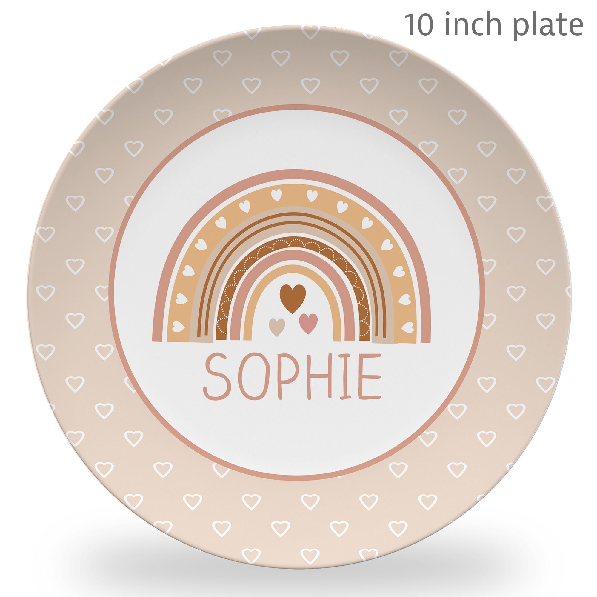 Boho Rainbow Plate child's name girl gift Rainbow | Etsy