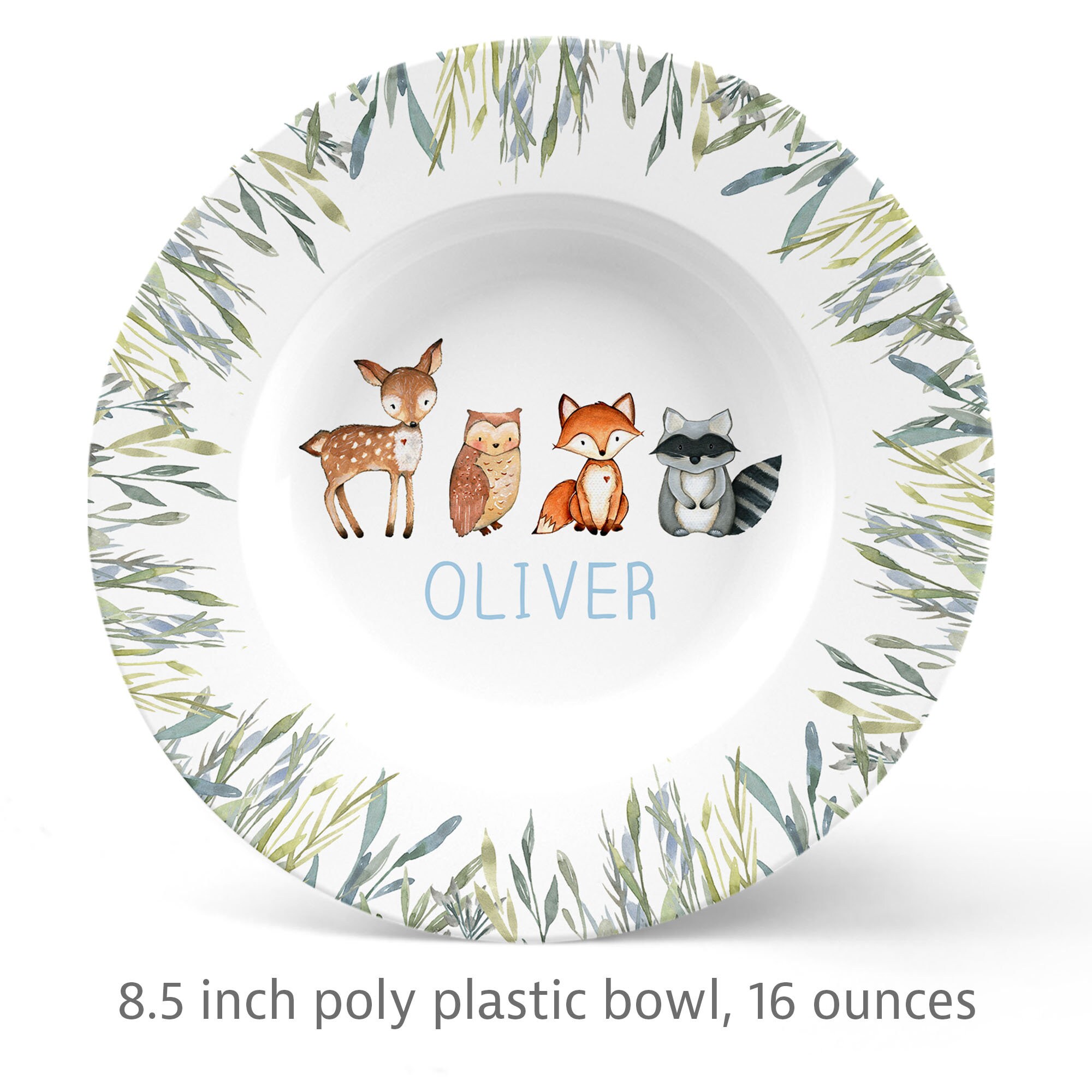 Woodland Animals Plate Personalized Plastic Forest Animals | Etsy