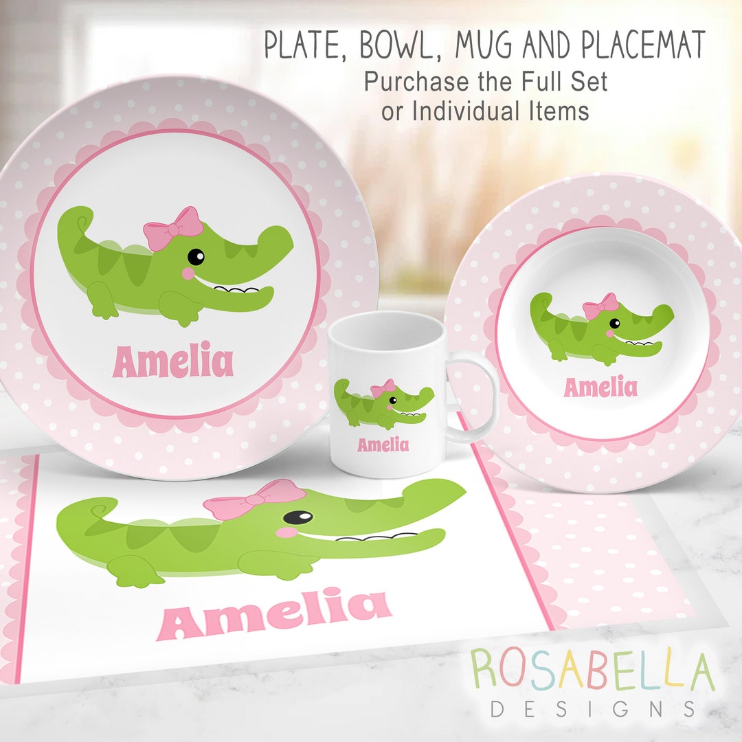 Personalized Alligator Plate Safari Animal Plate Toddler Child Baby ...