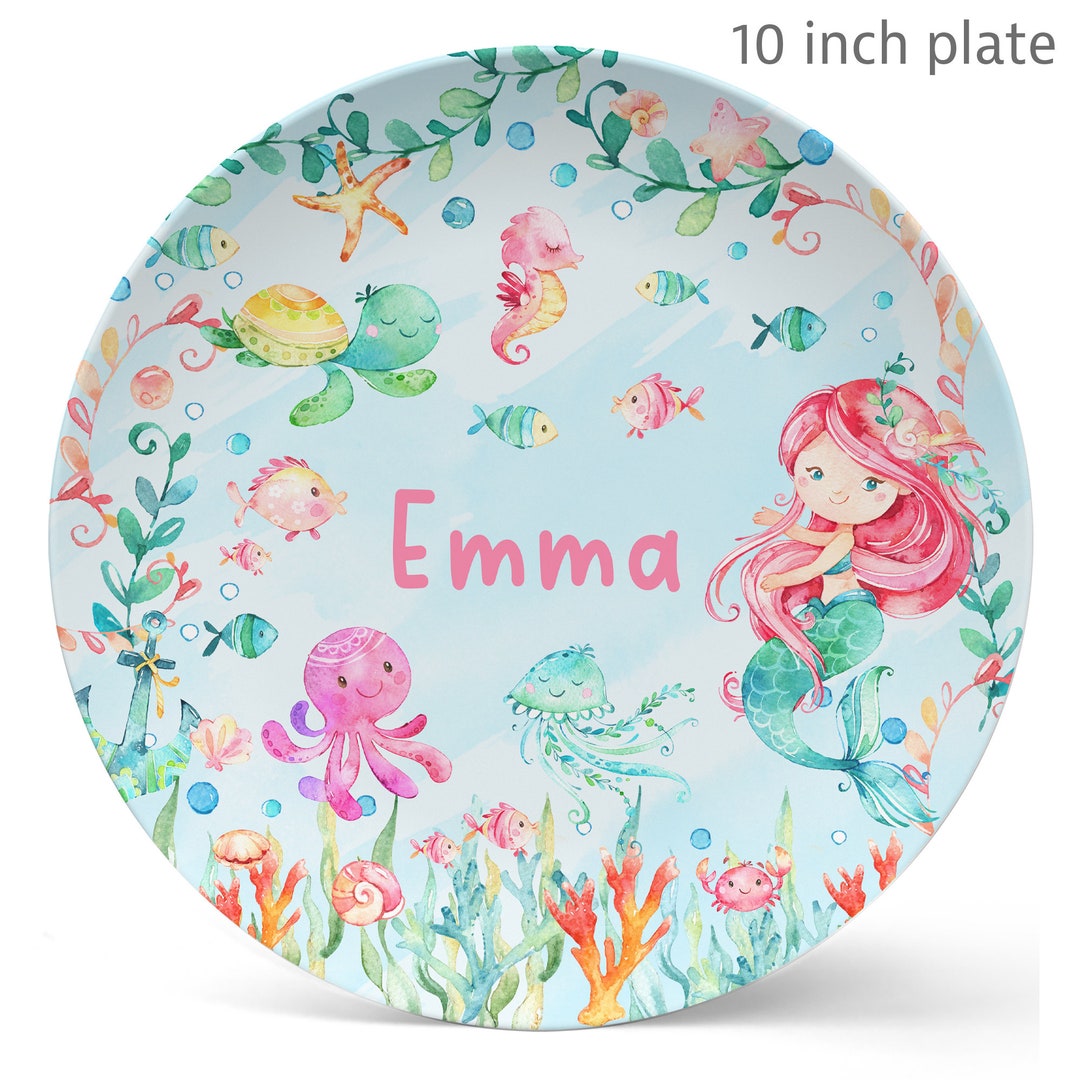 Mermaid Plate Personalized Mermaid Gift With Child's Name Underwater ...